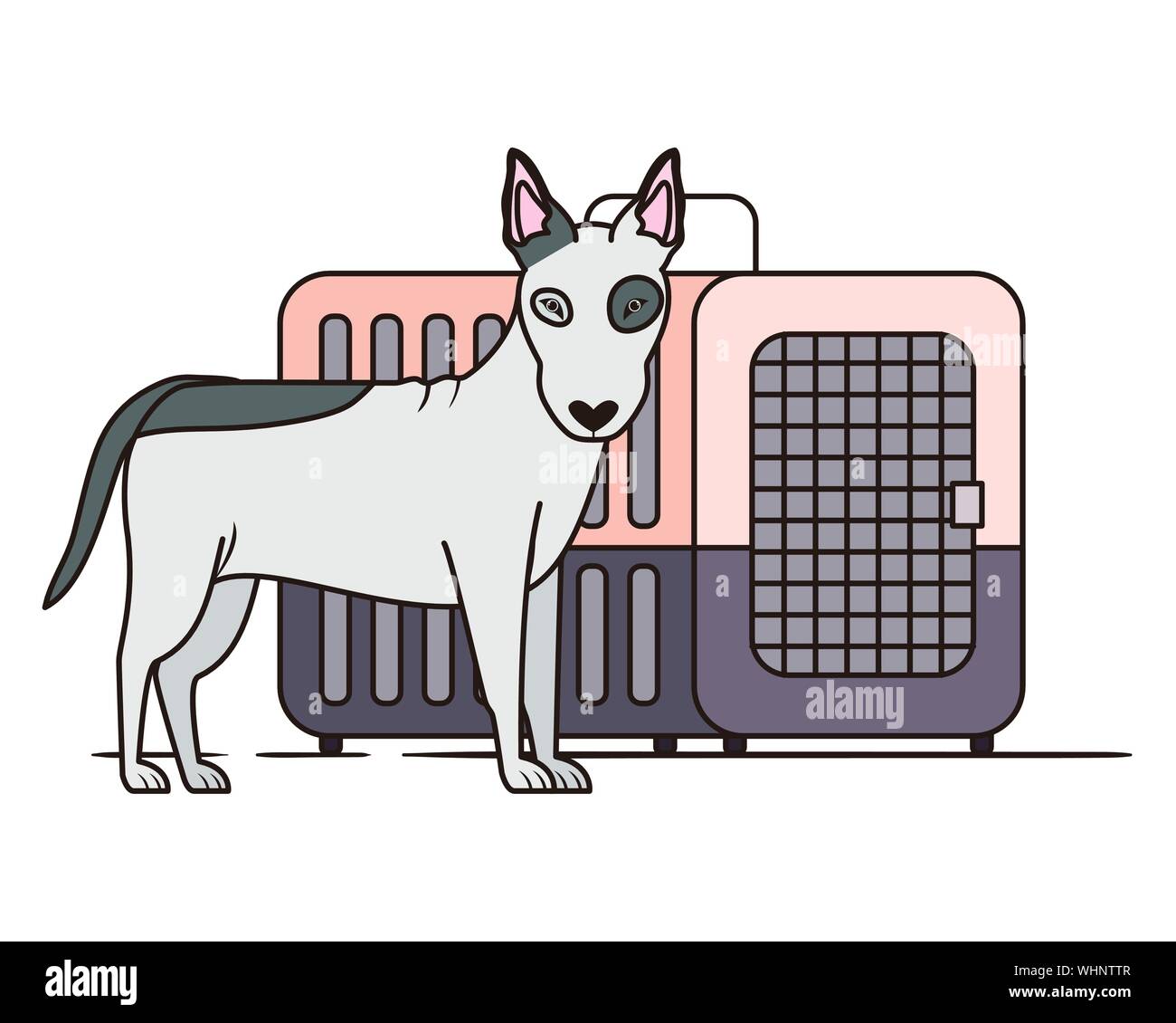 dog and pet transport box on white background Stock Vector Image & Art ...