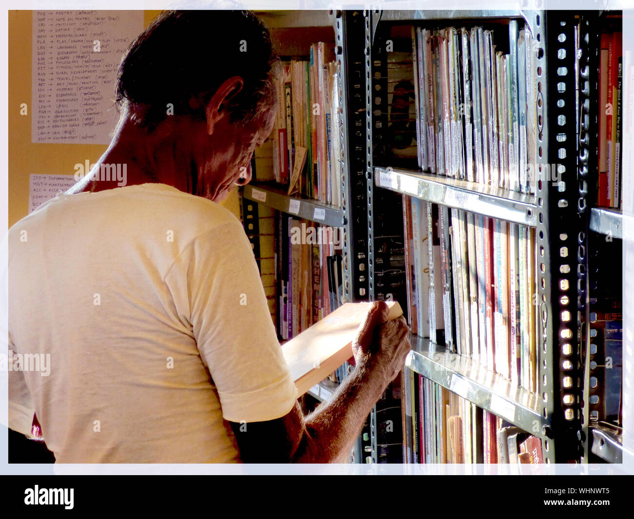 Man library rear view hi-res stock photography and images - Alamy