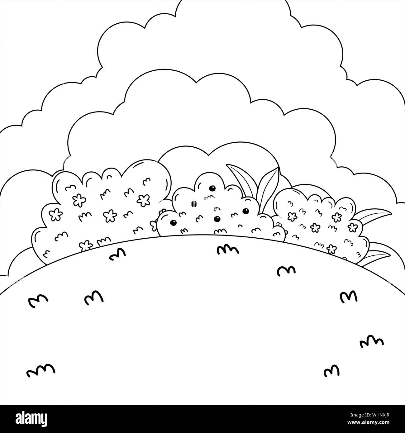 Shrubs design, Park nature outdoor beautiful season spring and summer ...