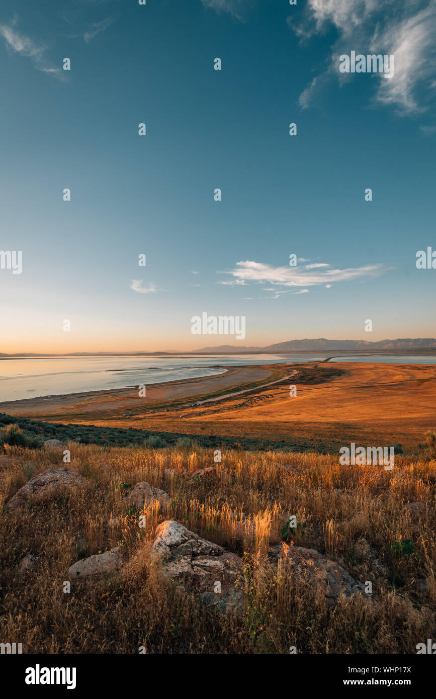 Antelope island state park at sunset hi-res stock photography and ...