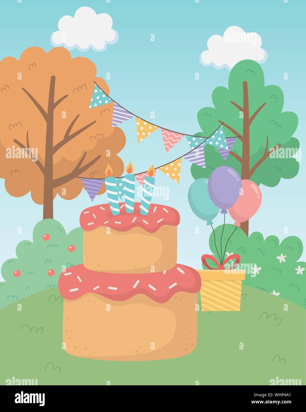 Cake design, happy birthday celebration decoration party festive and ...