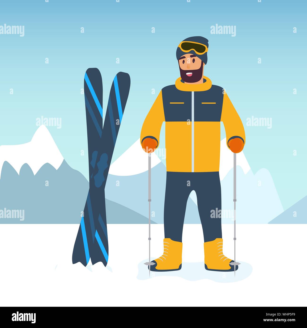 Snow mountain cartoon design hi-res stock photography and images - Alamy