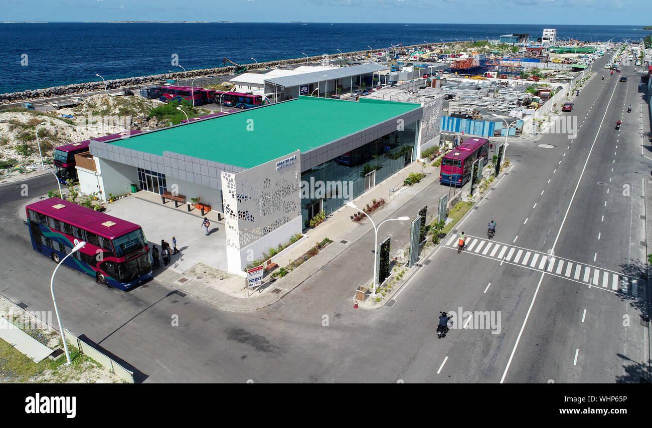 (190903) -- MALE, Sept. 3, 2019 (Xinhua) -- Aerial photo taken on Sept ...