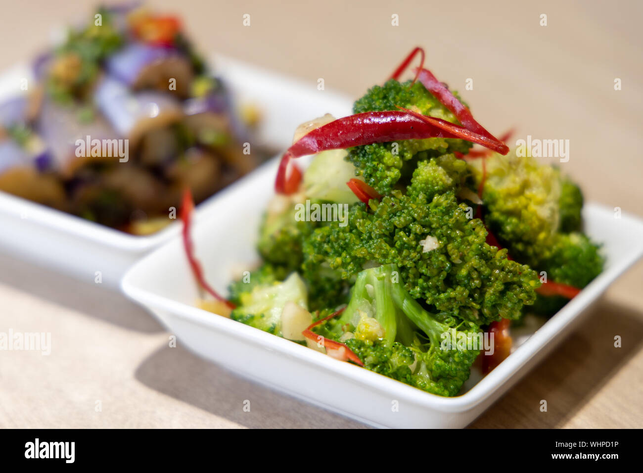 Famous Taiwanese side dish Bruccoli with pepper, Taipei, Taiwan Stock ...