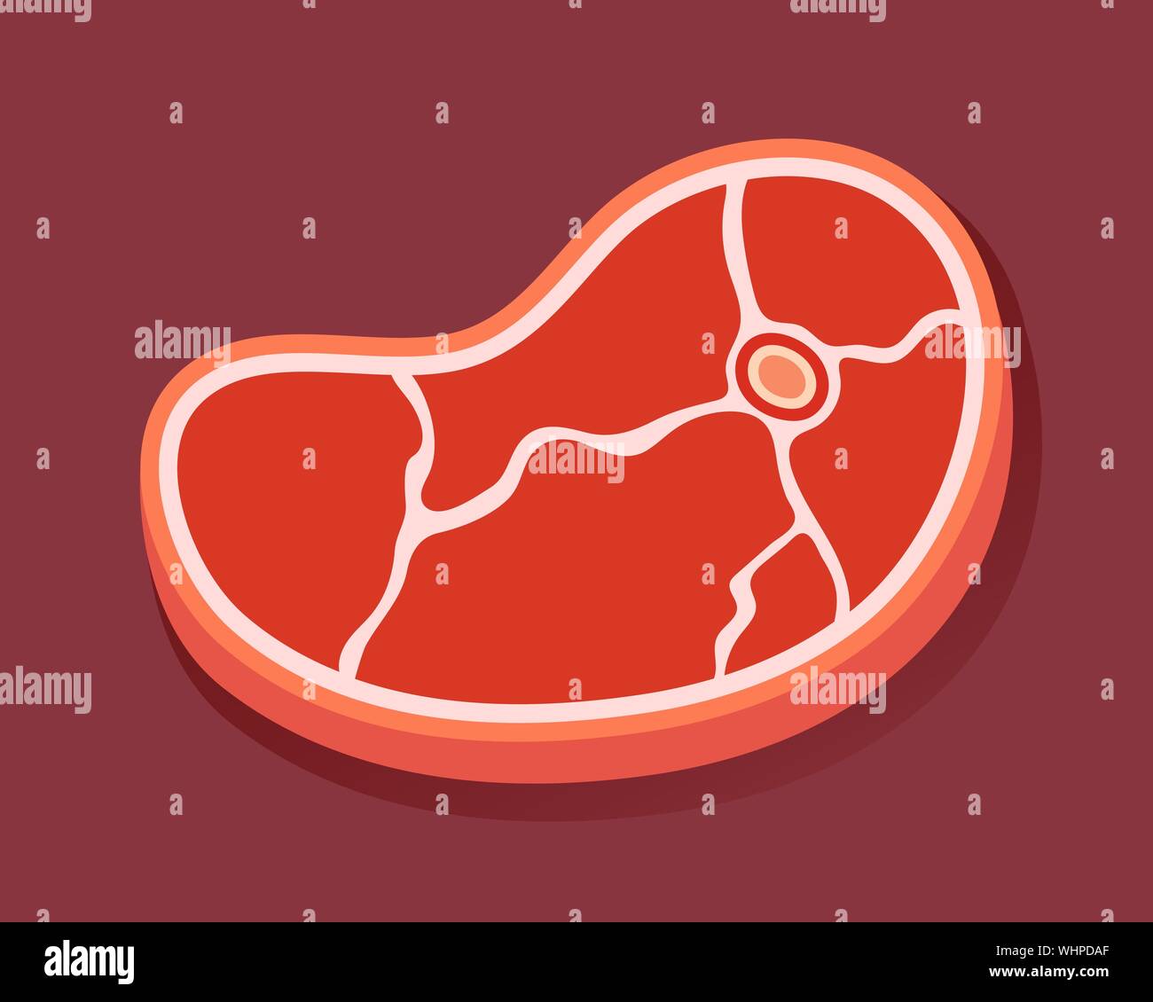 Steak on the bone. Isolated fresh meat icons. Vector illustration Stock ...