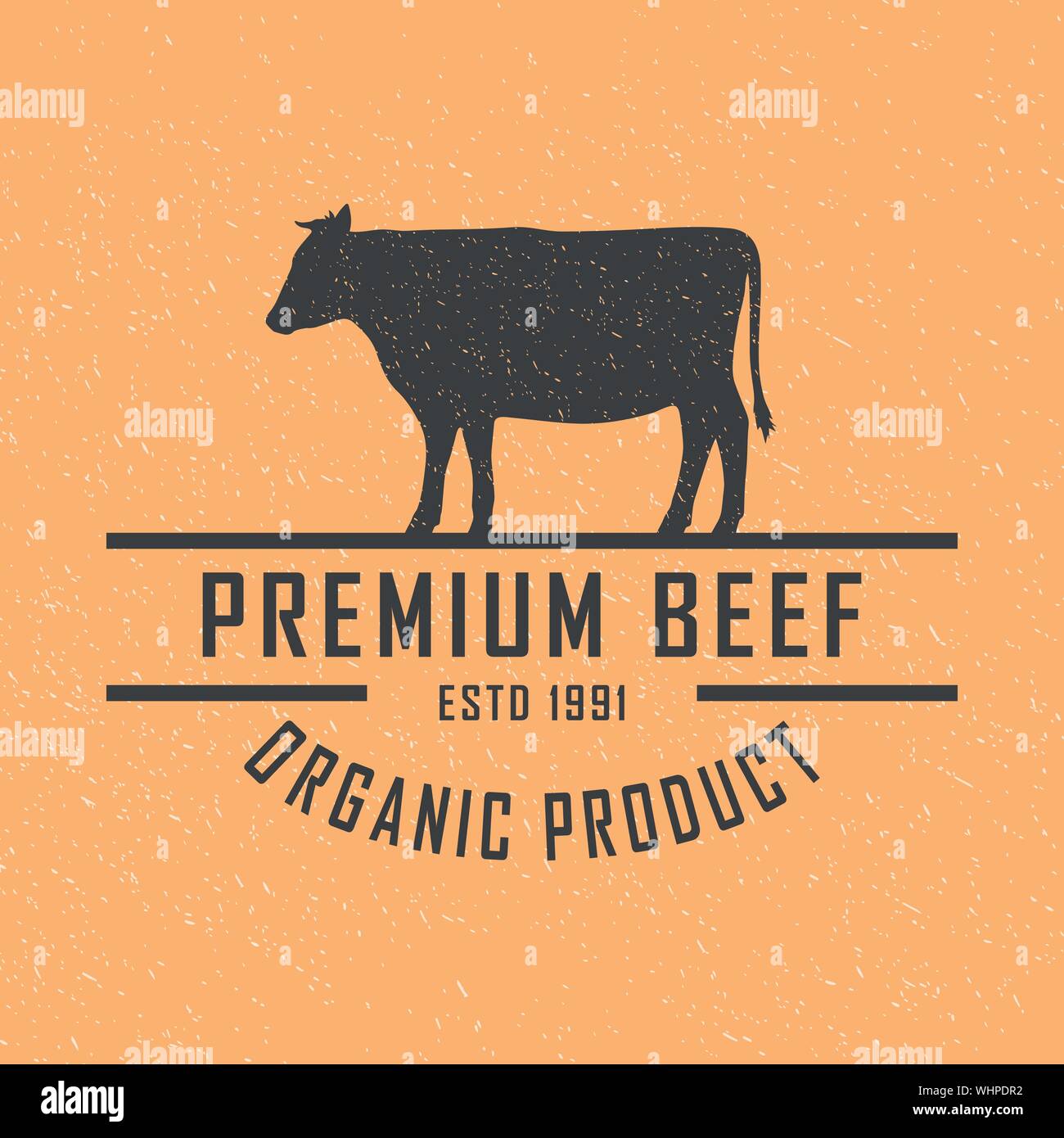 Premium beef logo. Labels, badges and design elements. Retro style ...