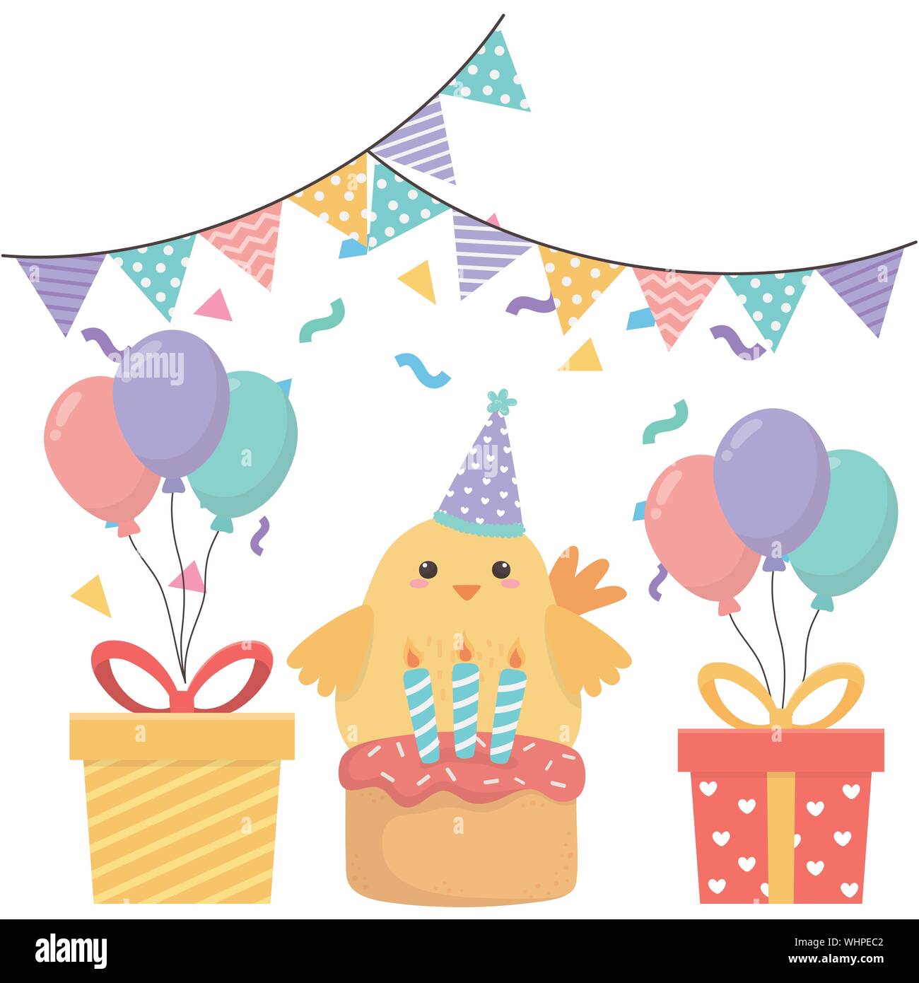 Chicken cartoon design, Animal happy birthday celebration decoration ...