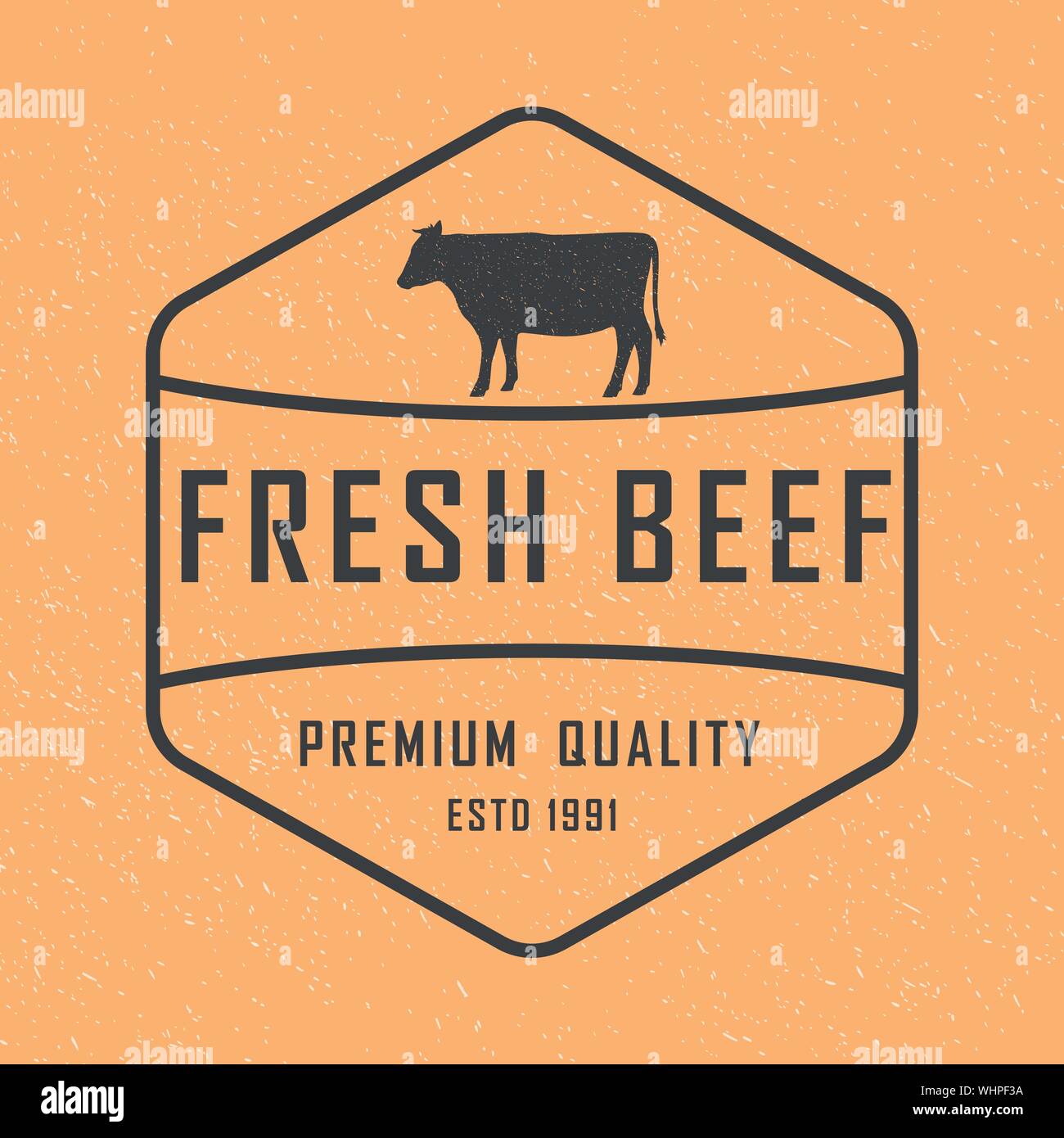 Premium beef logo. Labels, badges and design elements. Retro style ...