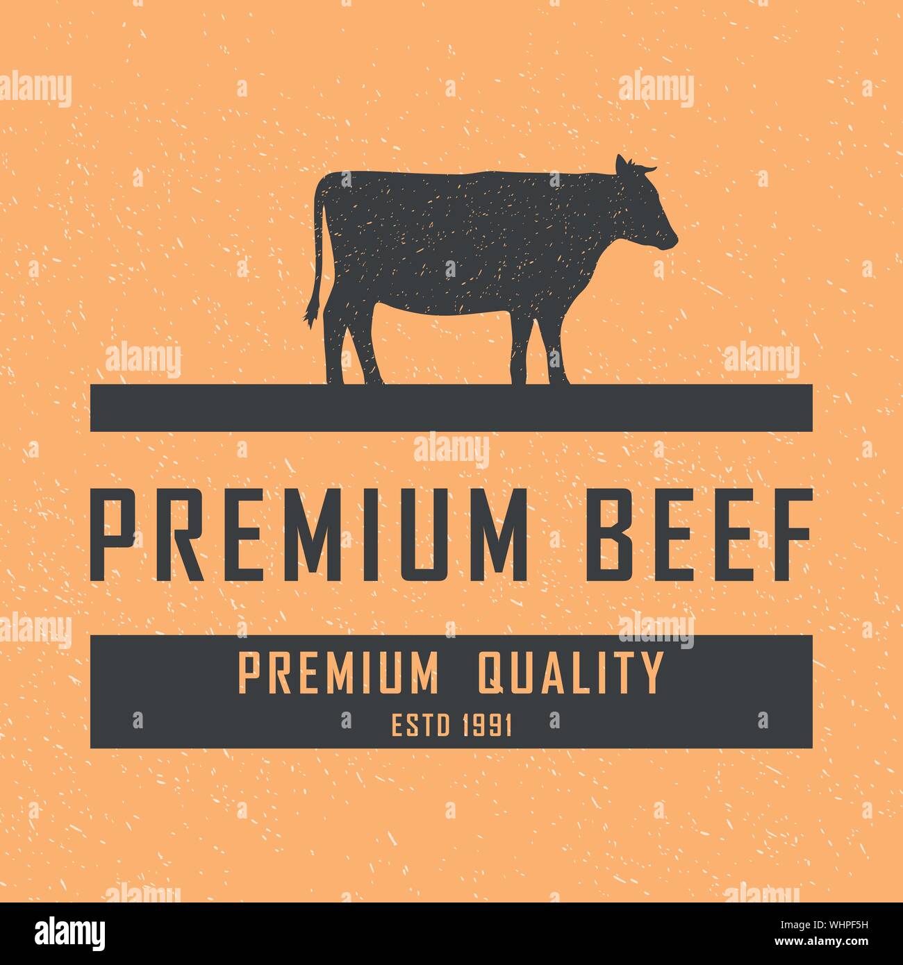 Premium beef logo. Labels, badges and design elements. Retro style ...