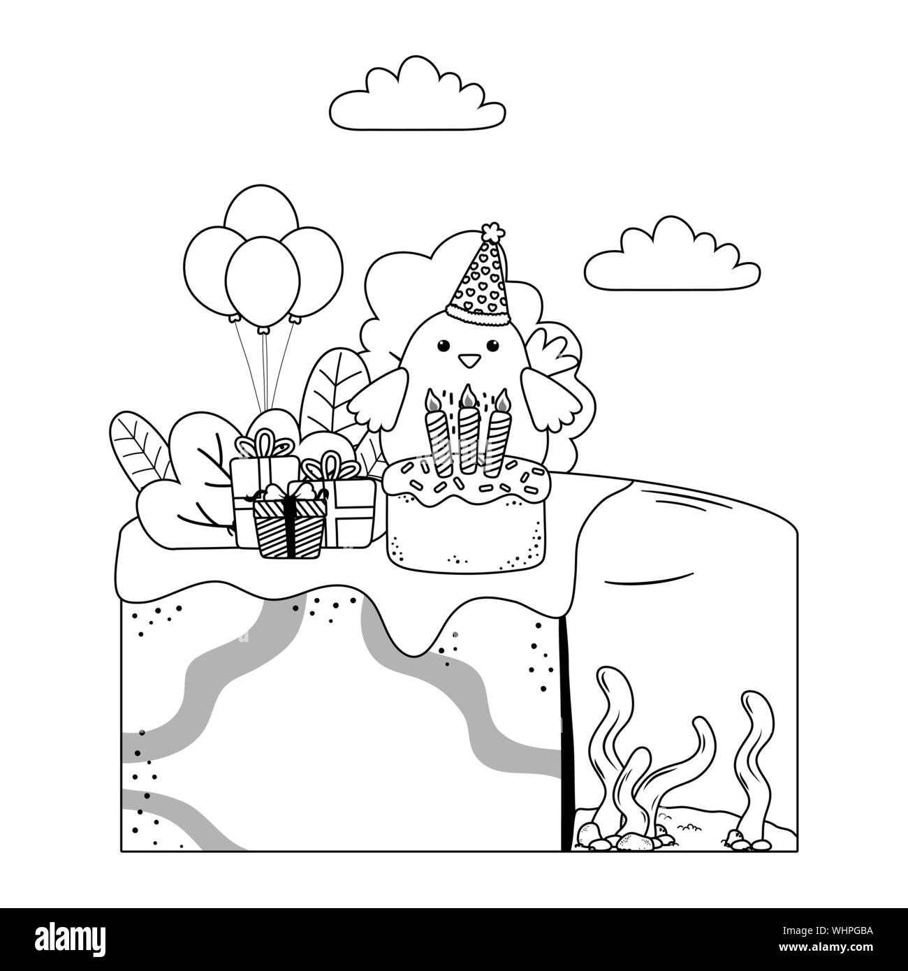 Chicken cartoon design, Animal happy birthday celebration decoration ...