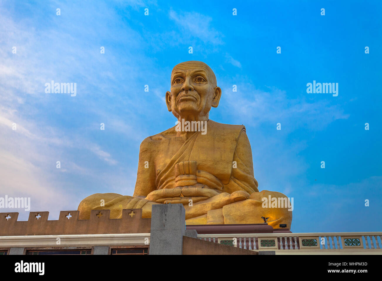 sunrise at the big Buddhist Monks Luang Phor Tuad Statue At Buddha ...