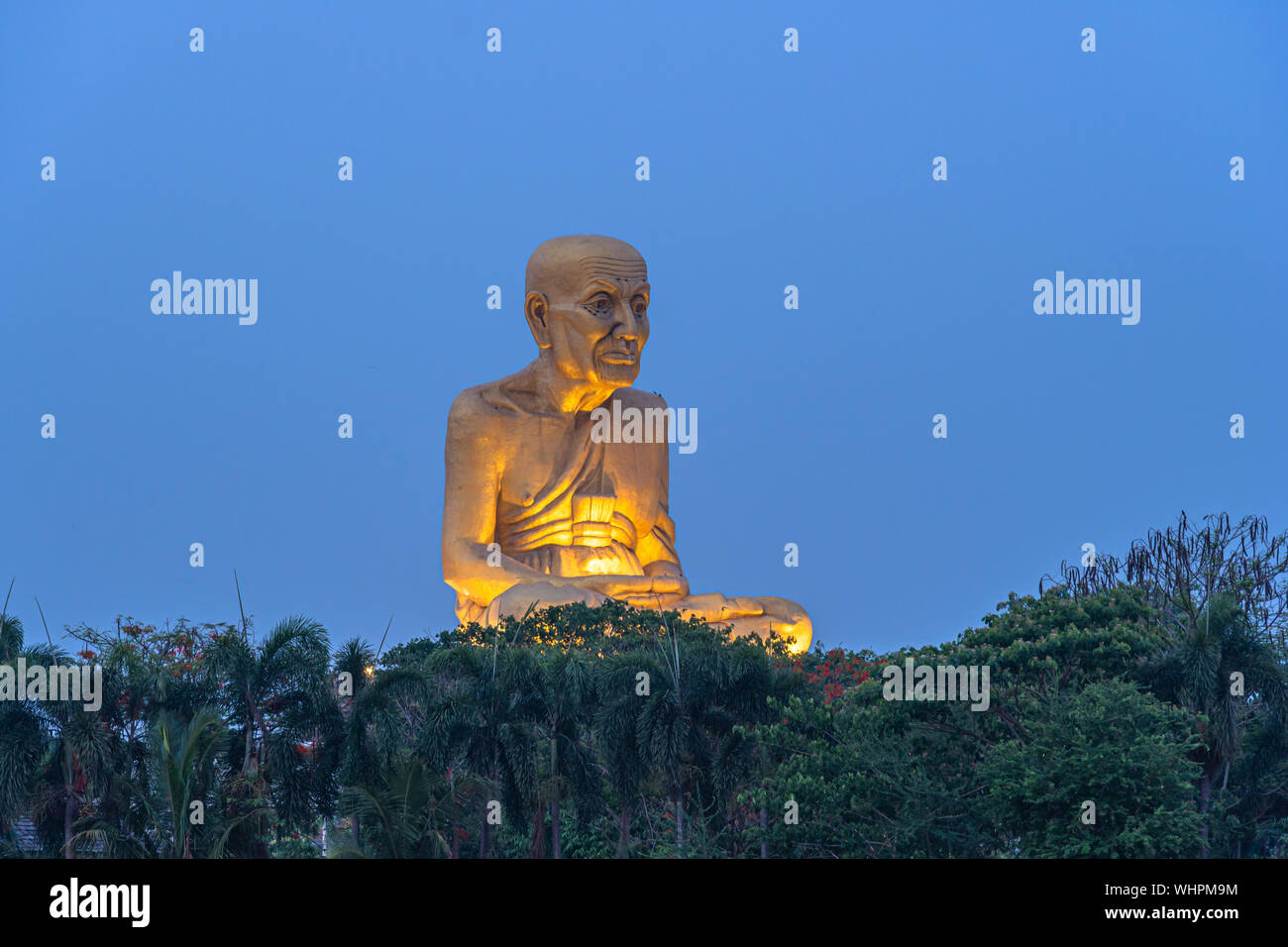 sunrise at the big Buddhist Monks Luang Phor Tuad Statue At Buddha ...