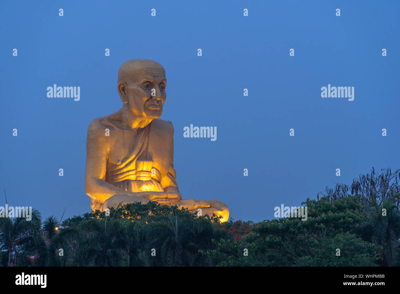 sunrise at the big Buddhist Monks Luang Phor Tuad Statue At Buddha ...