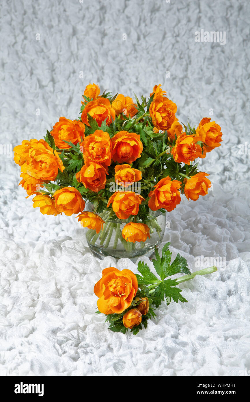Bouquet with flowers on a studio background Stock Photo - Alamy