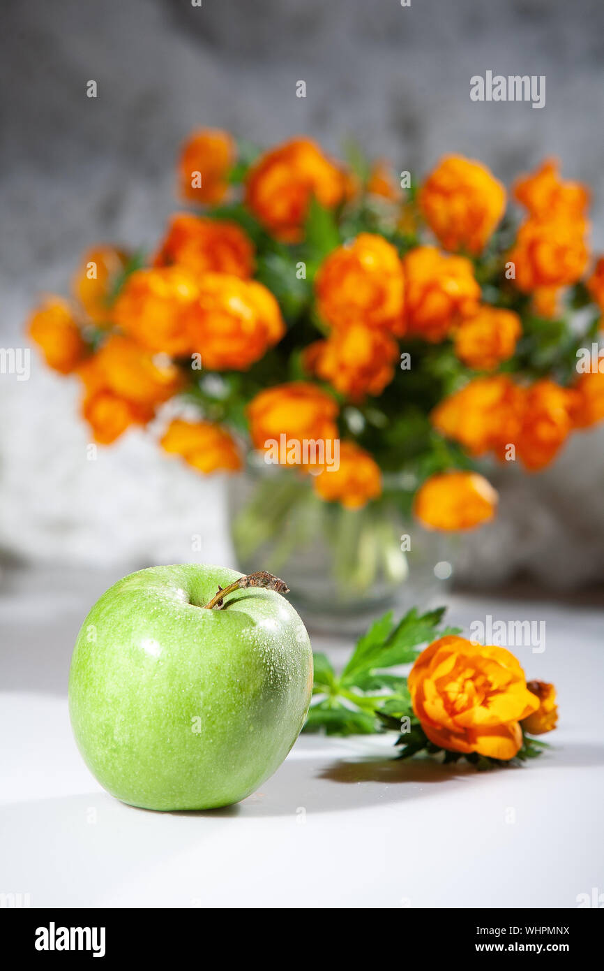 Bouquet with flowers on a studio background Stock Photo - Alamy