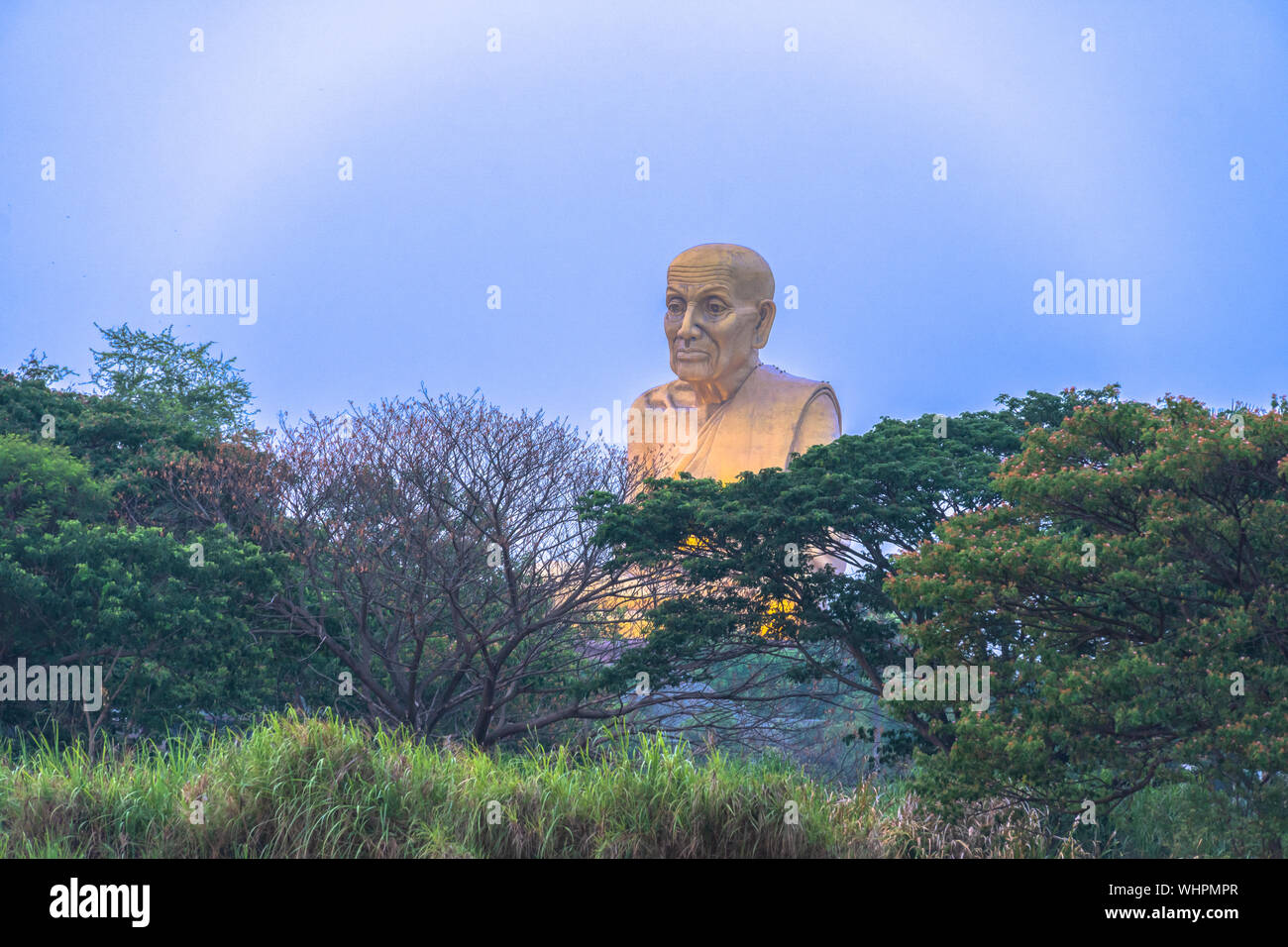 sunrise at the big Buddhist Monks Luang Phor Tuad Statue At Buddha ...