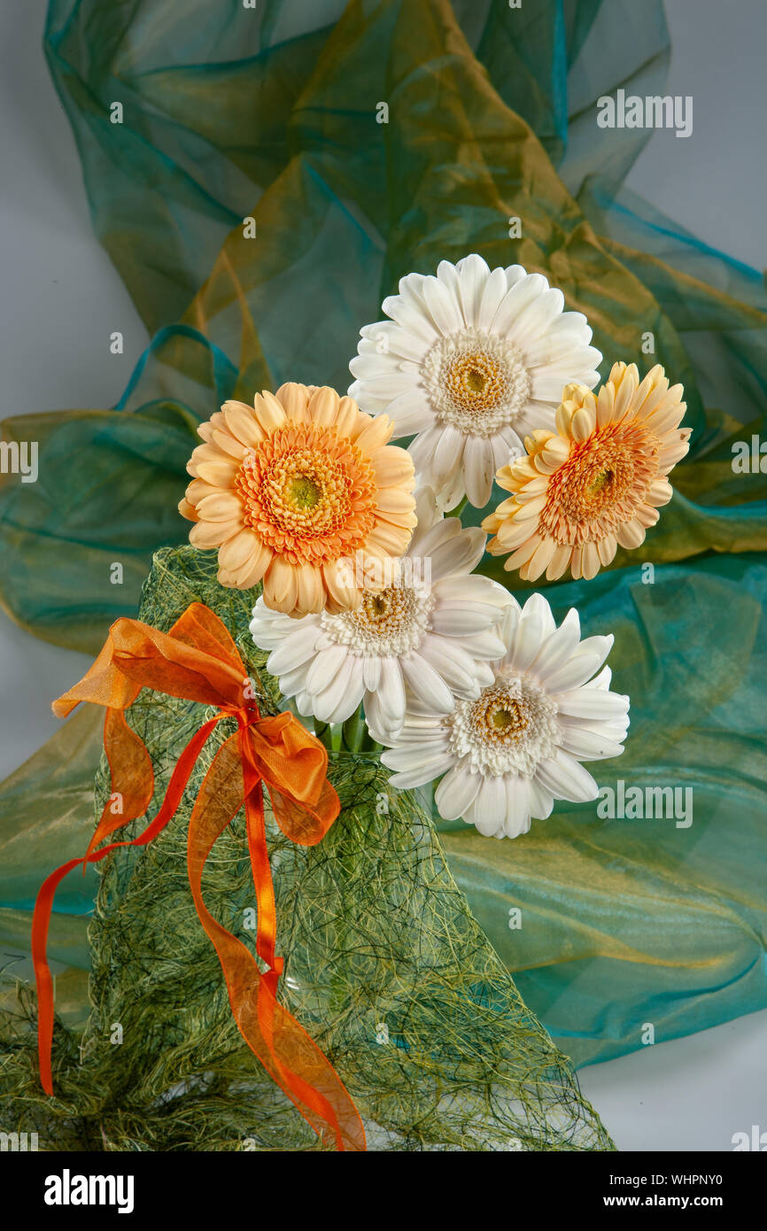Bouquet with flowers on a studio background Stock Photo - Alamy