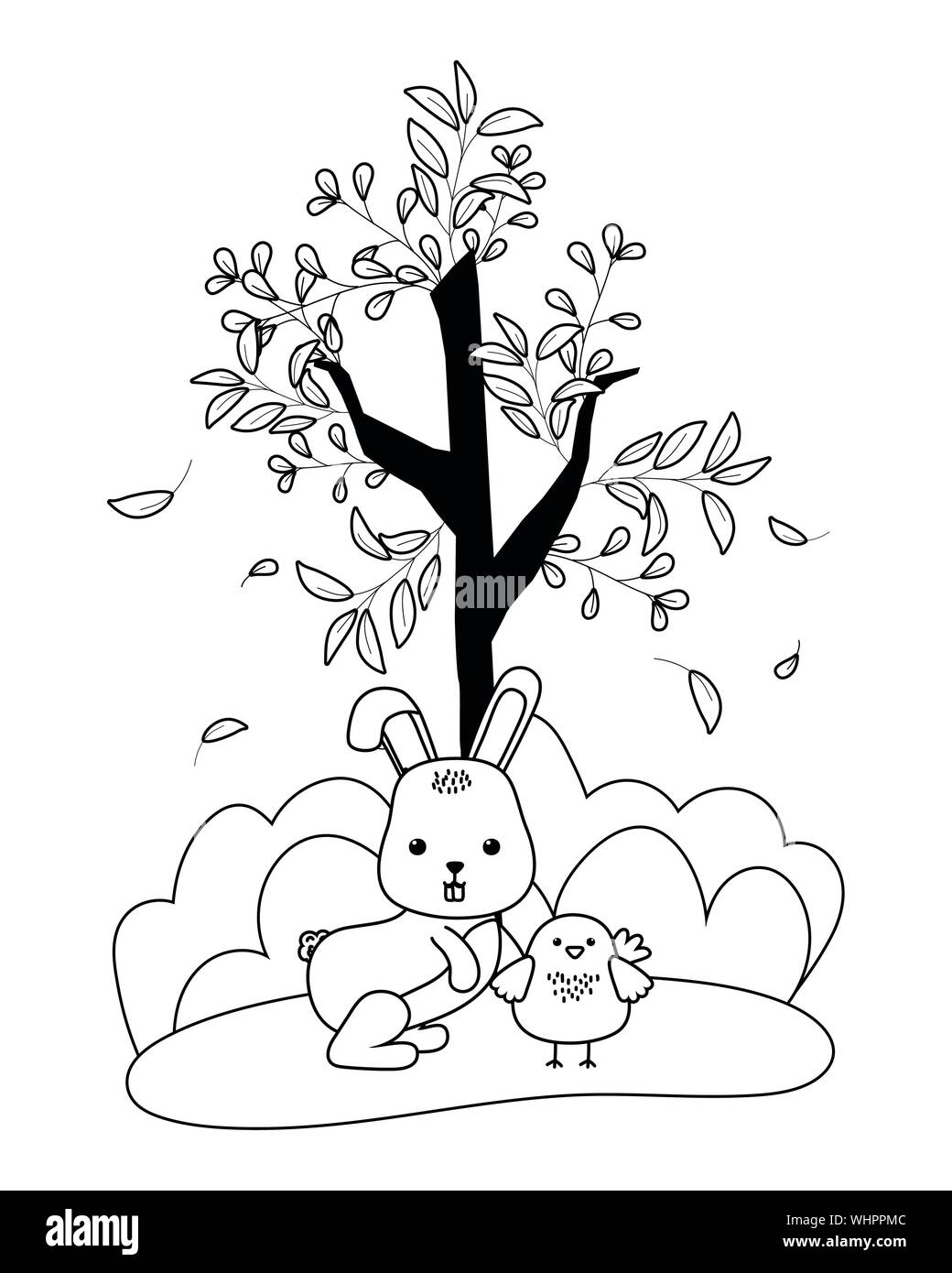 Rabbit and chicken cartoon design, Animal cute zoo life nature and ...