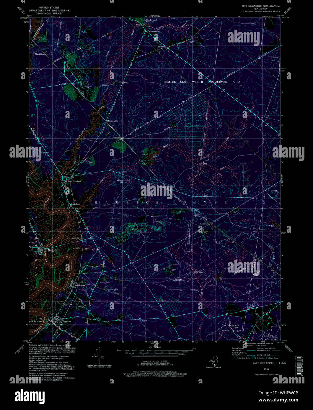 Port elizabeth new jersey map hi-res stock photography and images - Alamy