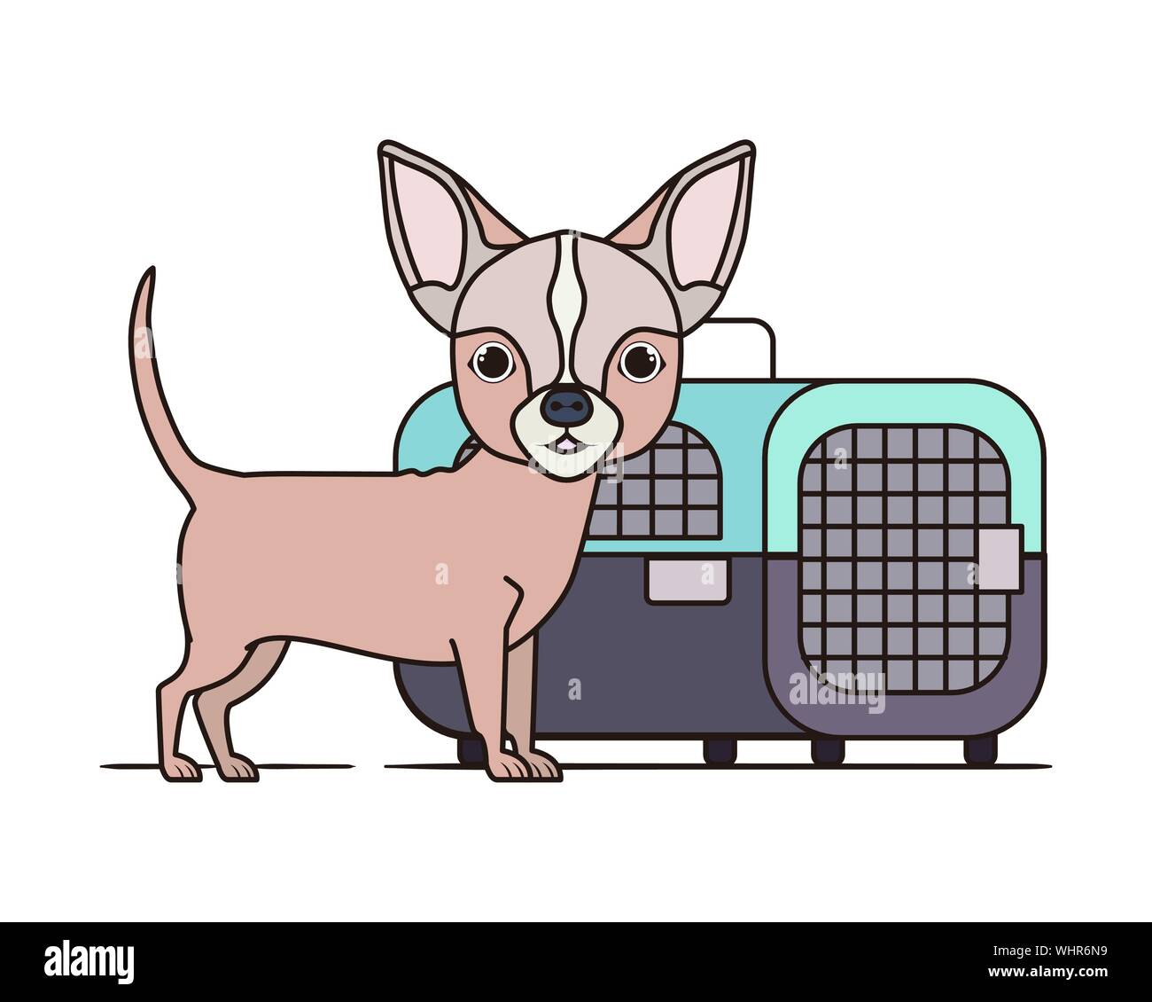 dog and pet transport box on white background Stock Vector Image & Art ...