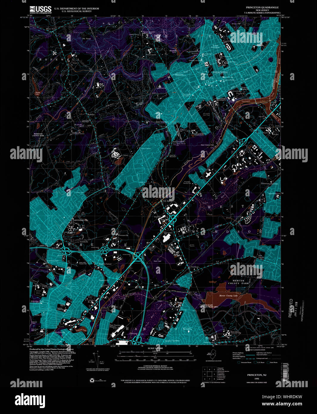 Princeton new jersey map hi-res stock photography and images - Alamy