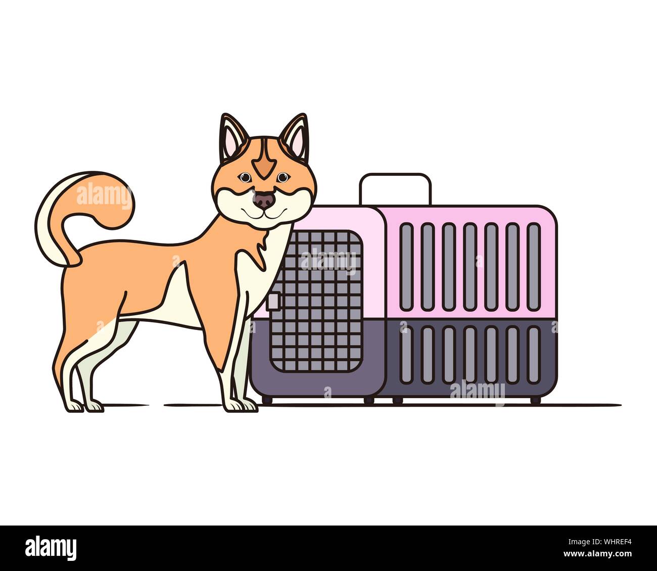 dog and pet transport box on white background Stock Vector Image & Art ...