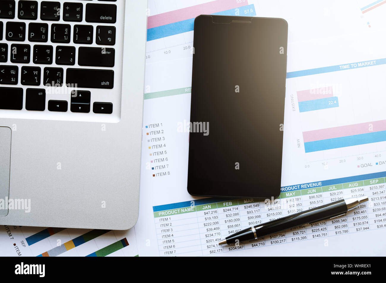 Laptop mobile chart hi-res stock photography and images - Alamy