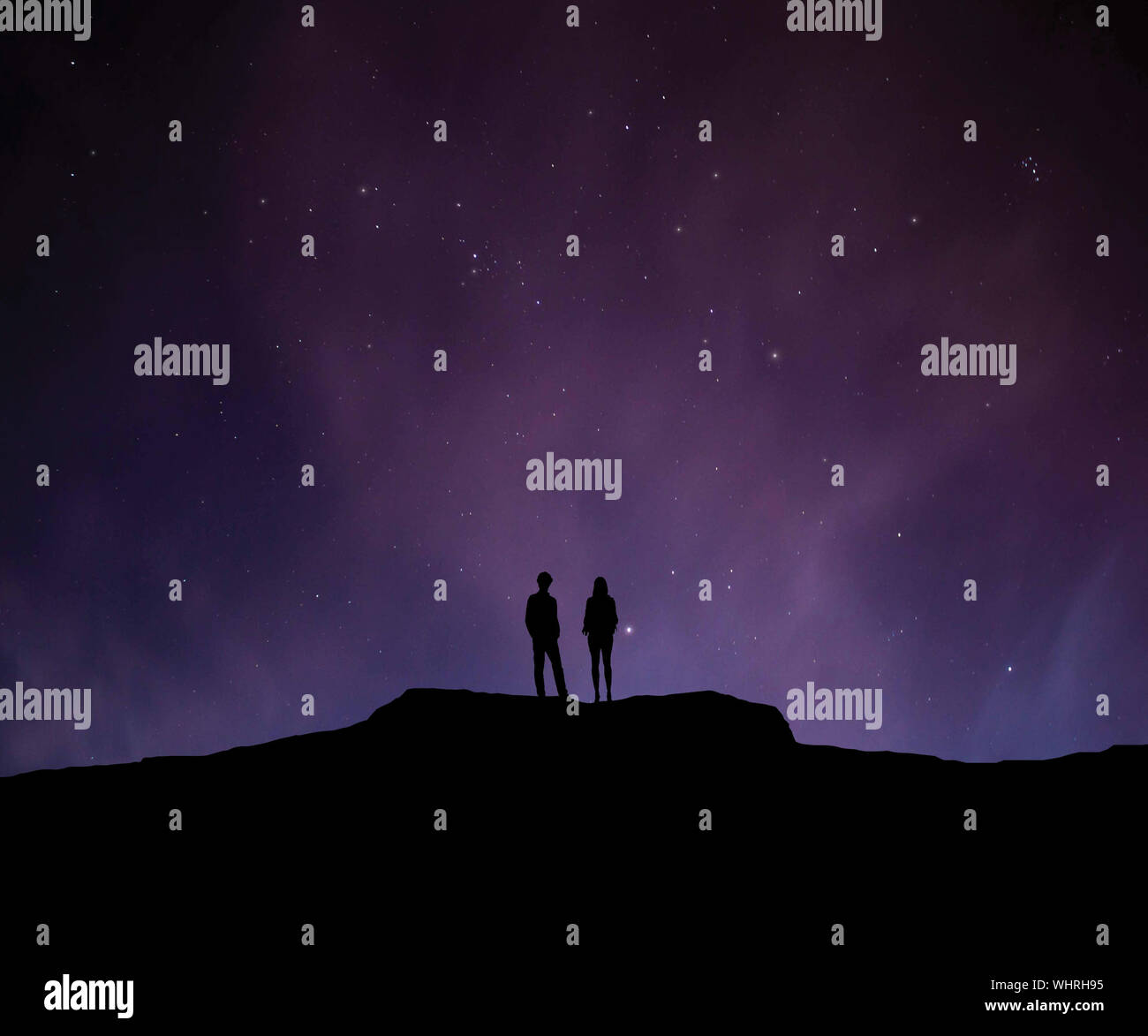 Man Woman Silhouette Low Angle High Resolution Stock Photography and ...