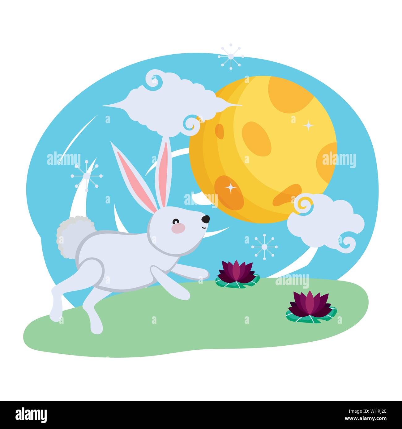 Rabbit design, Mid autumn festival china oriental celebration and ...