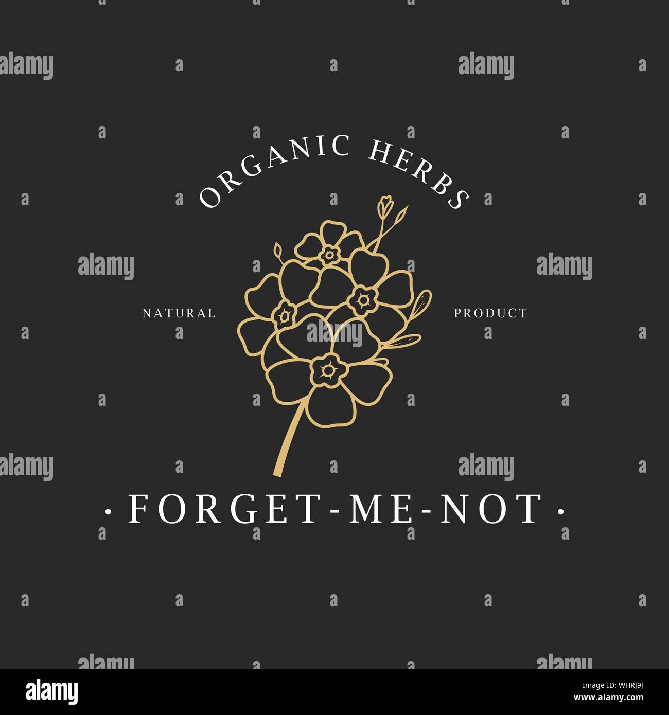 Forget me not flower. Logo for spa and beauty salon, boutique, organic ...