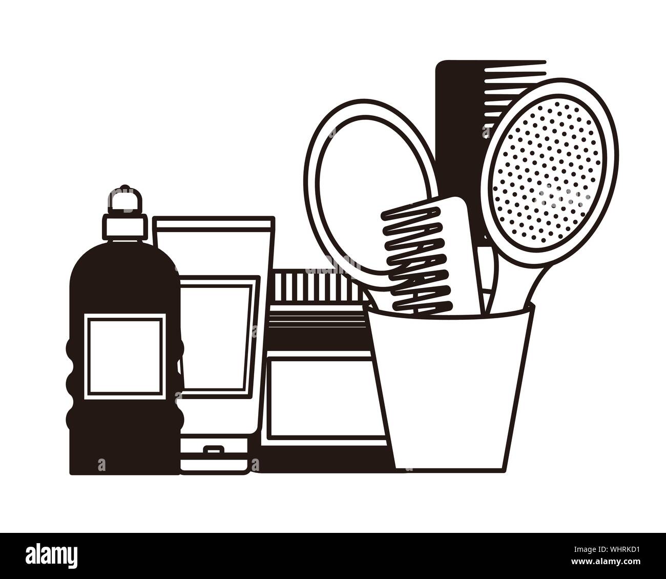 silhouette of pet grooming set on white background Stock Vector Image ...