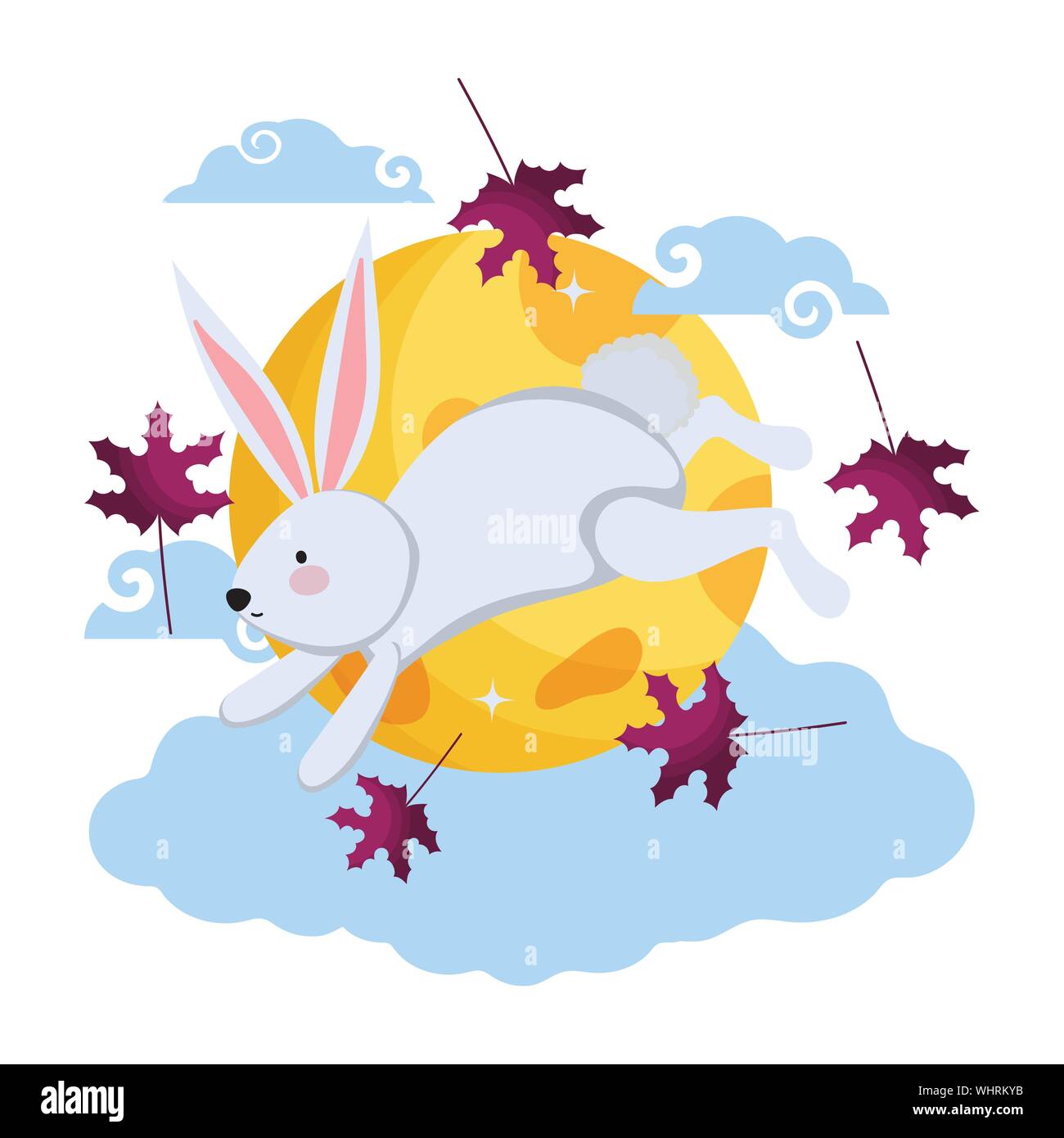 Rabbit design, Mid autumn festival china oriental celebration and ...