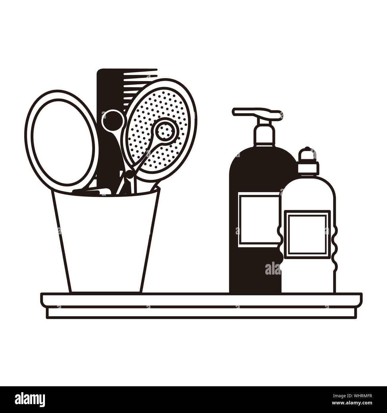 silhouette of pet grooming set on white background Stock Vector Image ...