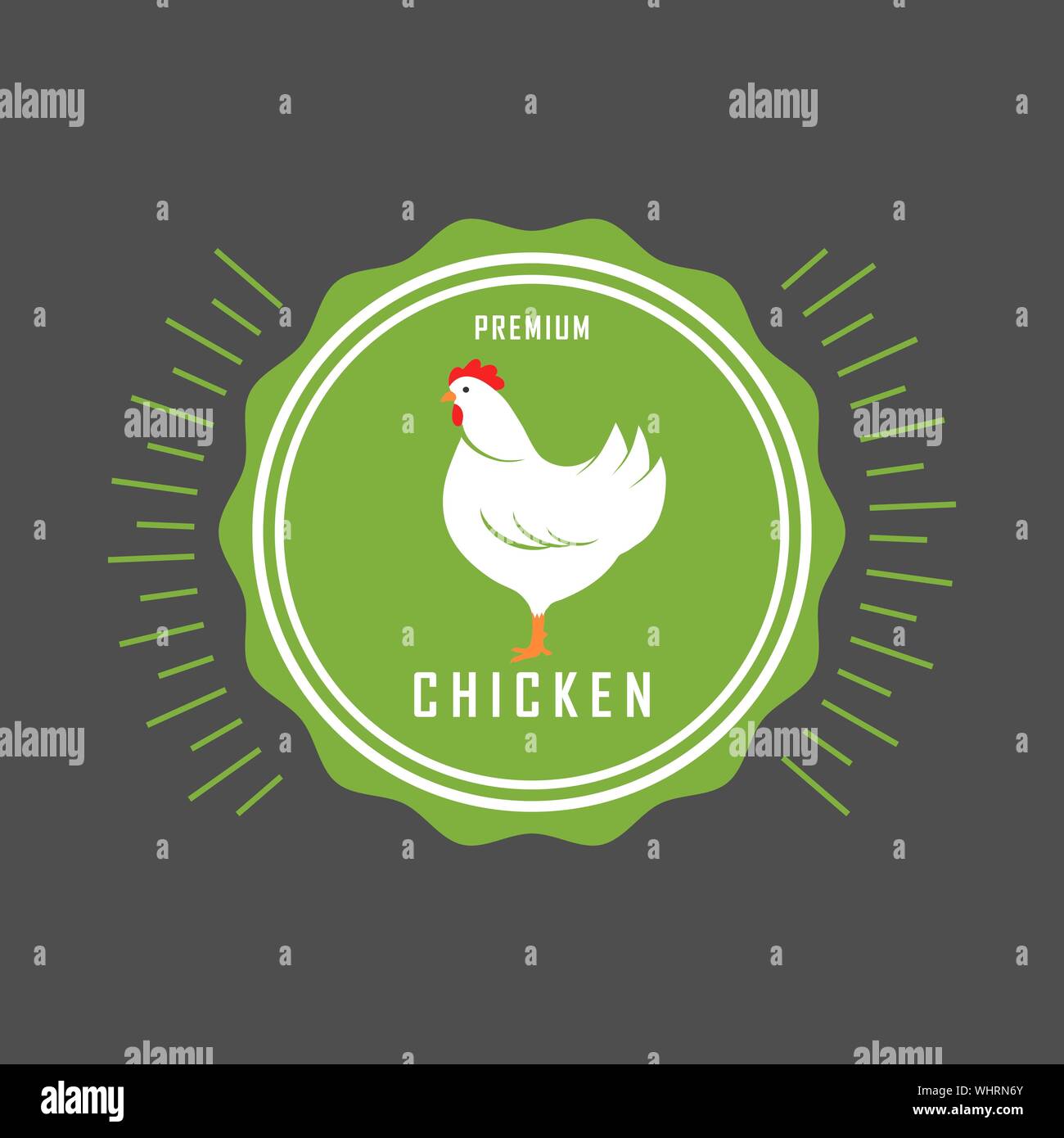 Premium chicken logo. Labels, badges and design elements. Organic style ...