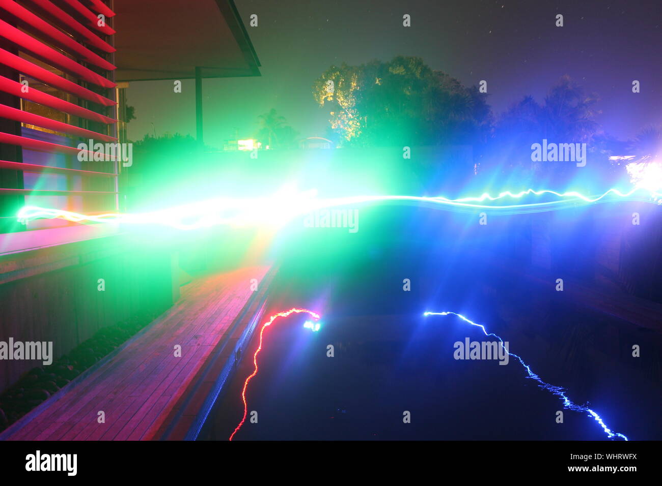 Building night swimming pool hi-res stock photography and images - Alamy