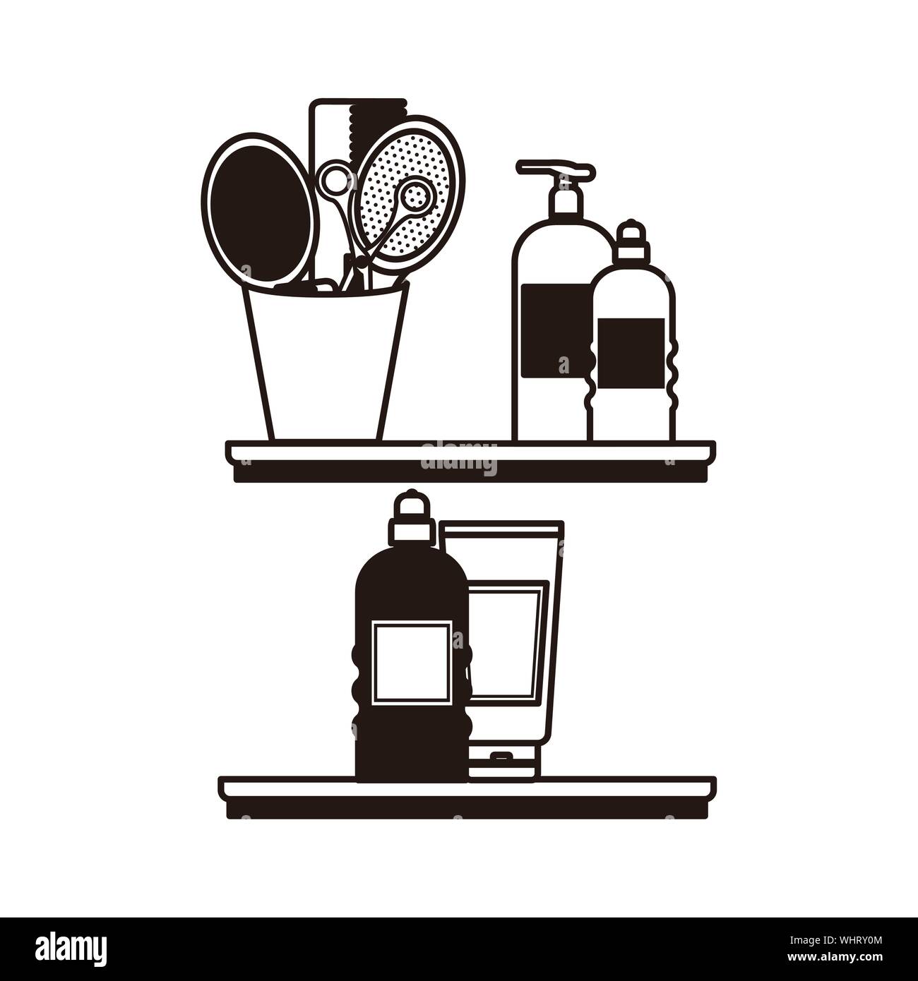 silhouette of pet grooming set on white background Stock Vector Image ...