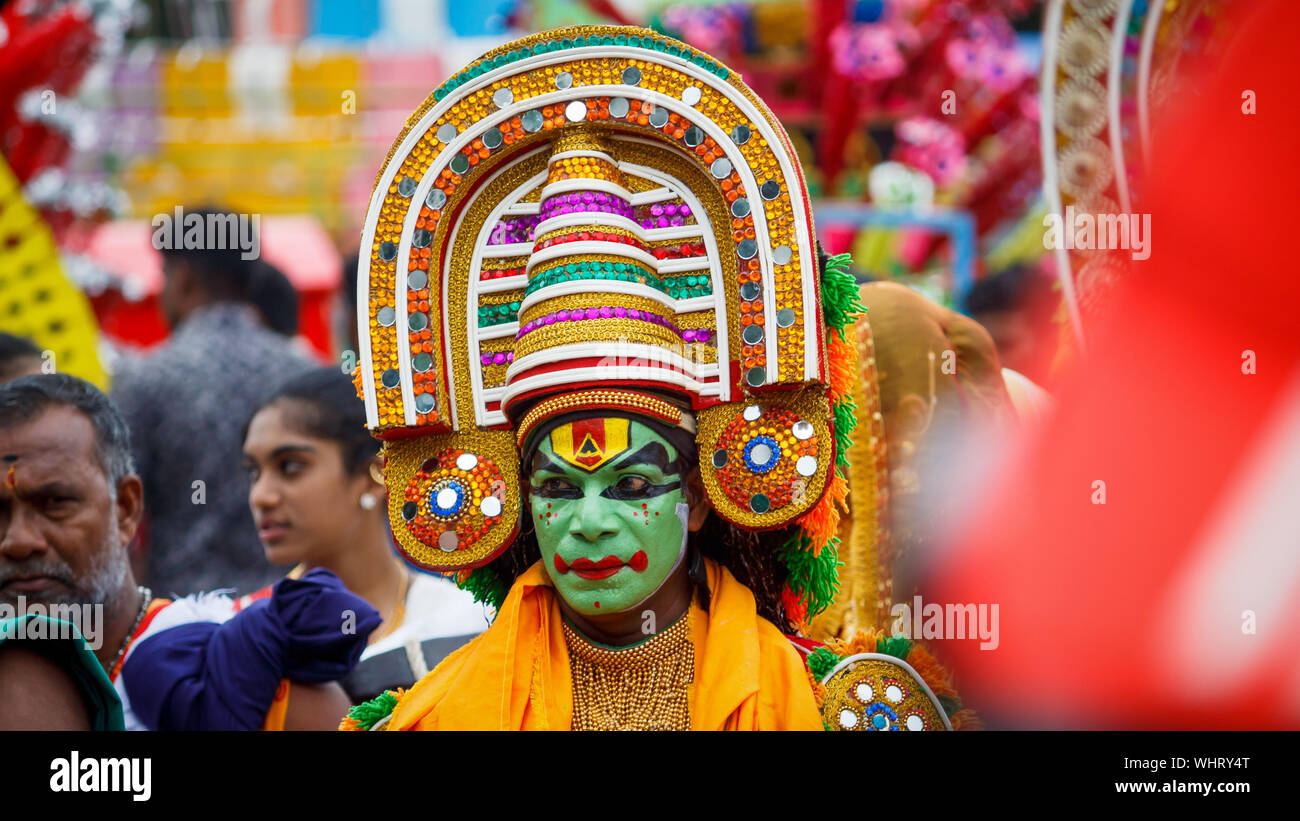 Kochi, Kerala State, India - September 2nd 2019 - Ottan thullal dancer ...