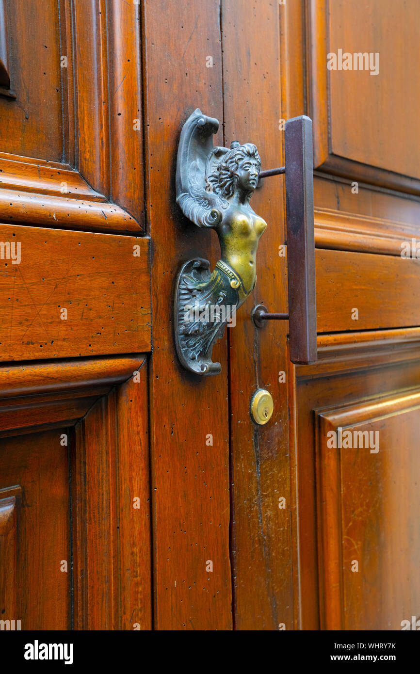 Ornate Door Handle, Florence, Tuscany, Italy, Southern Europe Stock ...