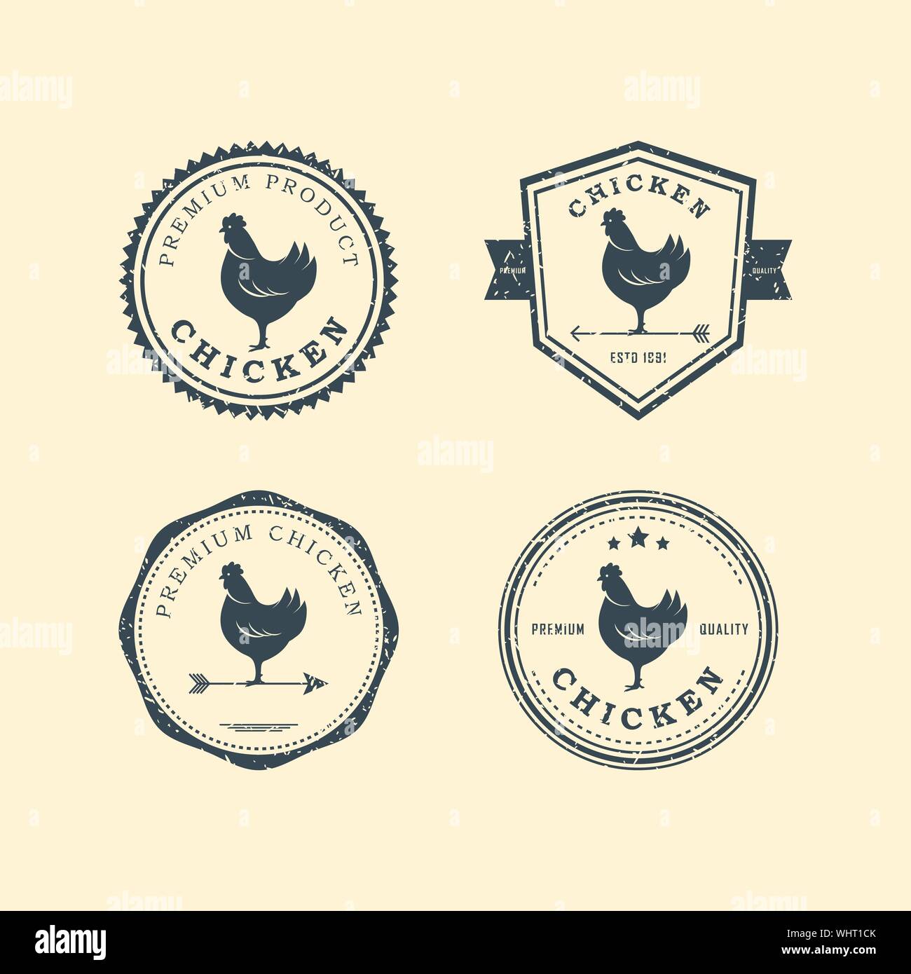 Set of premium chicken labels, badges and design elements. Vector ...