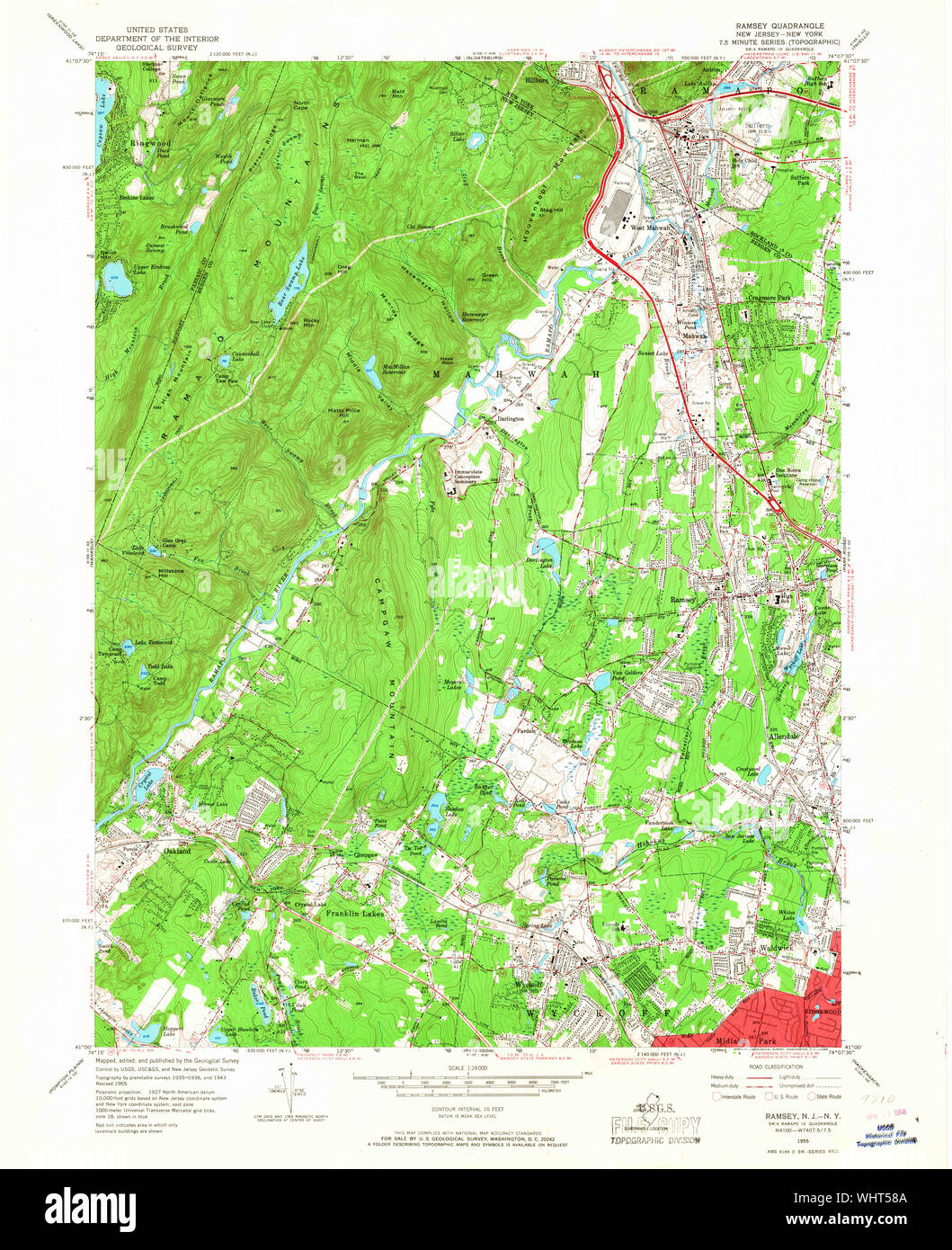 Map of ramsey new jersey hi-res stock photography and images - Alamy