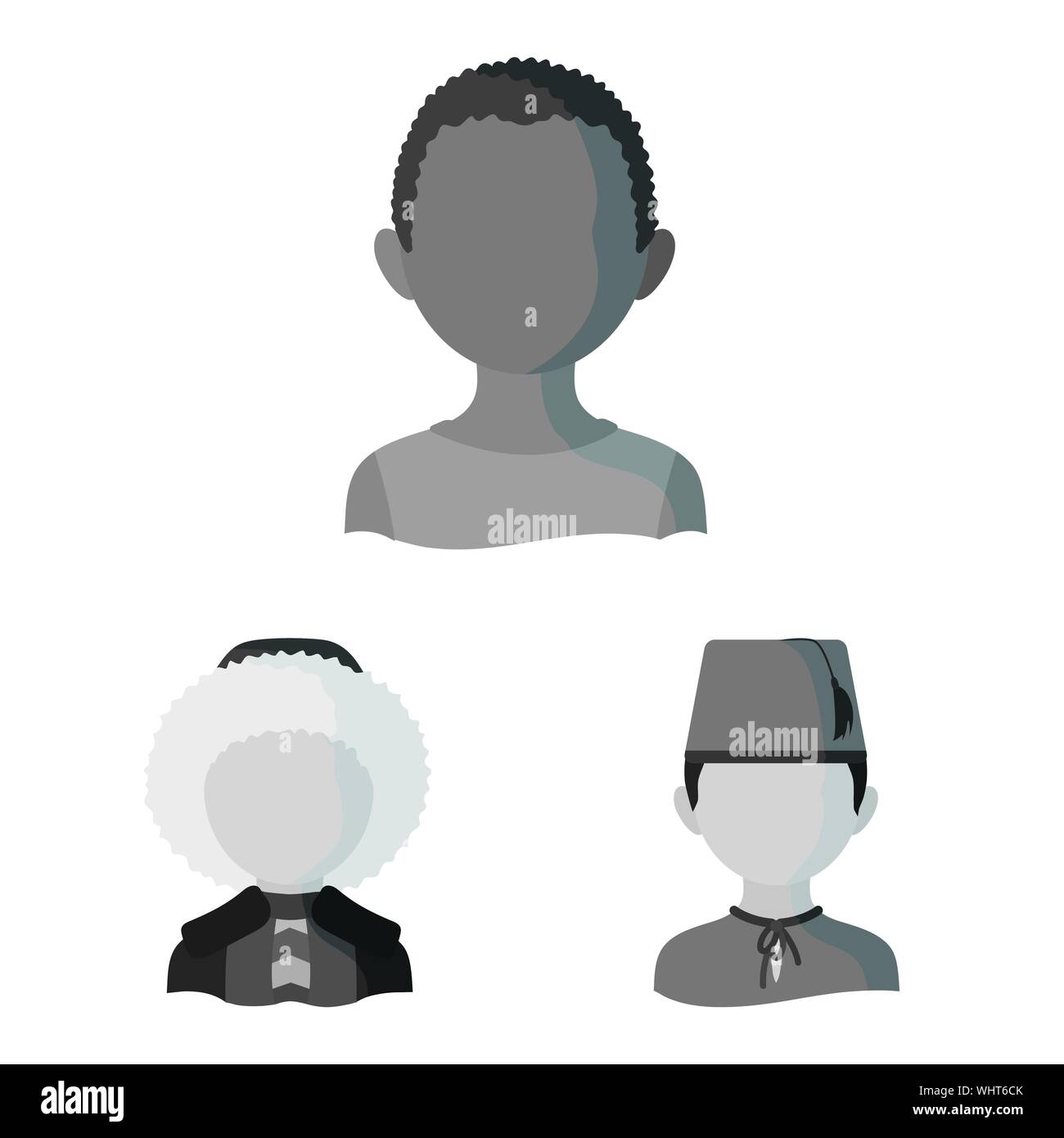 Vector illustration of person and culture icon. Set of person and race ...