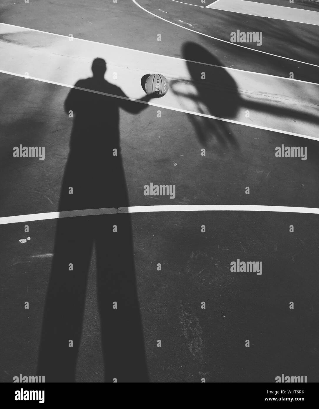 Basketball Hoop High View Black and White Stock Photos & Images - Alamy