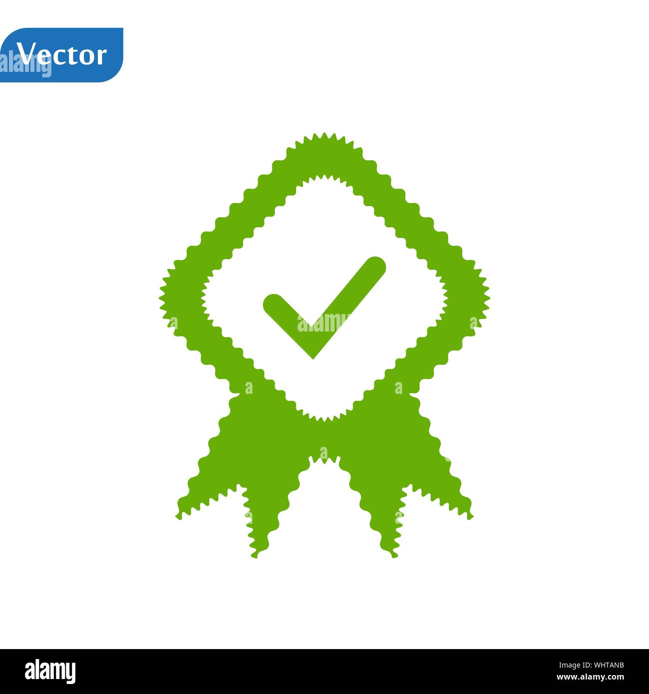Green quality square rounded on white background. illustration eps10 ...