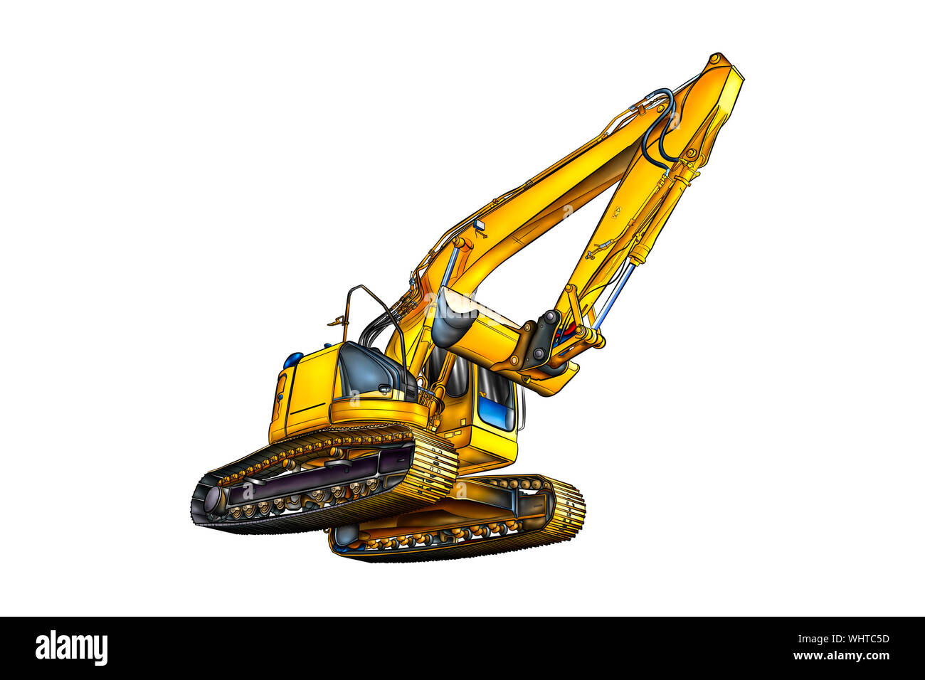 Construction excavator work industrial quarry Cut Out Stock Images ...