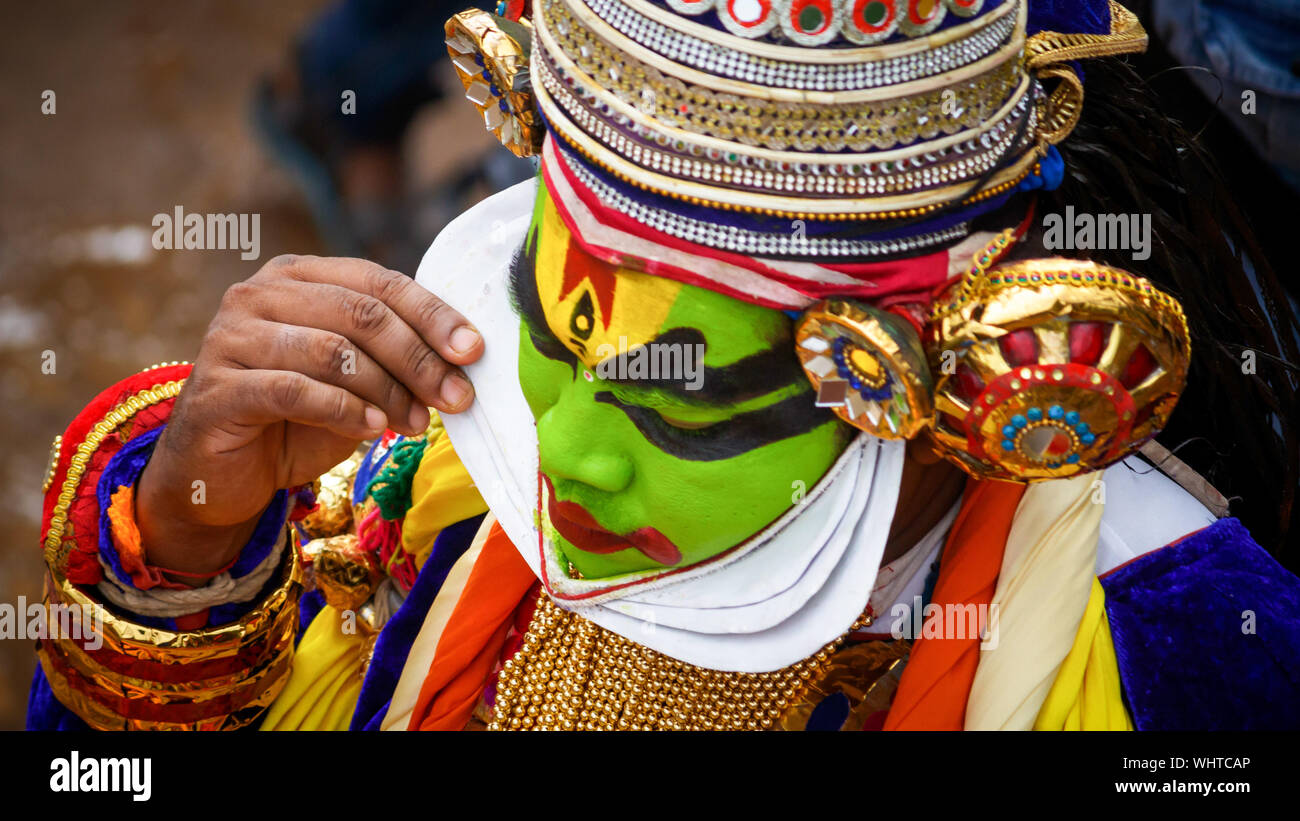 Kochi, Kerala State, India - September 2nd 2019 - Kathakali Pacha ...