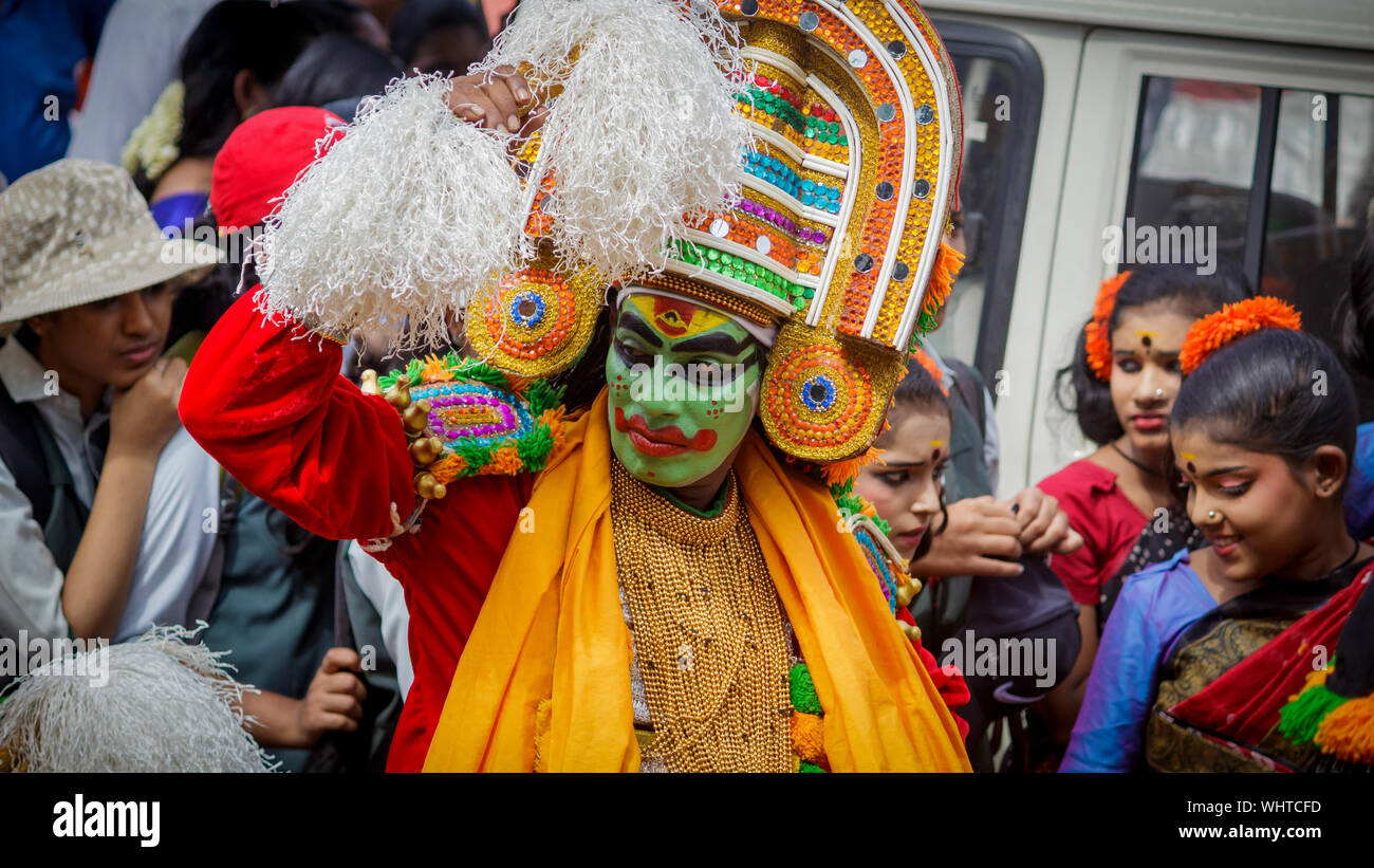 Kochi, Kerala State, India - September 2nd 2019 - Ottan thullal ...
