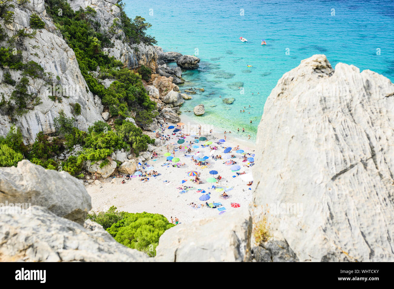 View from above, stunning aerial view of a beautiful beach full of ...
