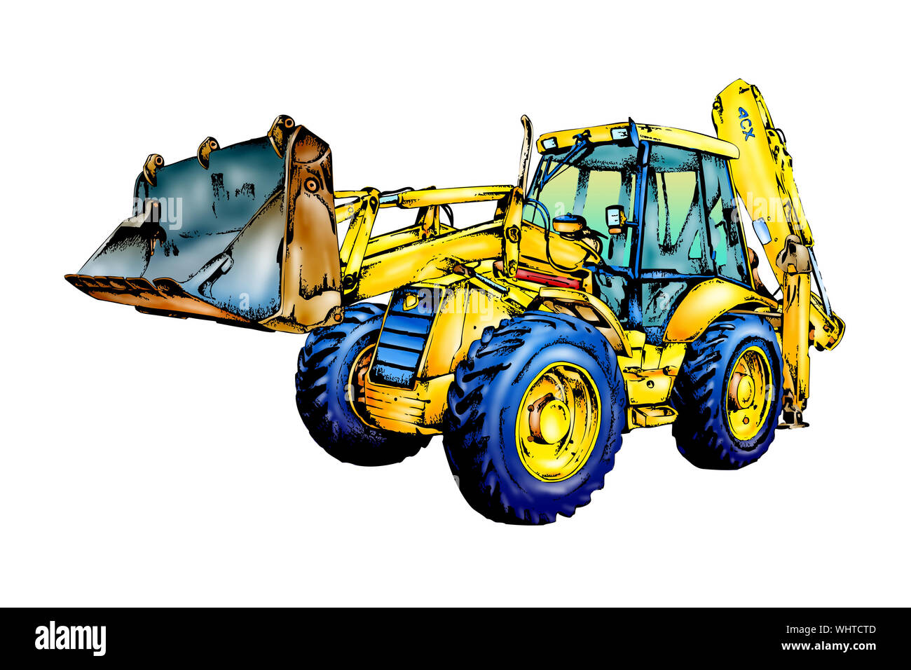 Buldozer illustration color art Stock Photo - Alamy