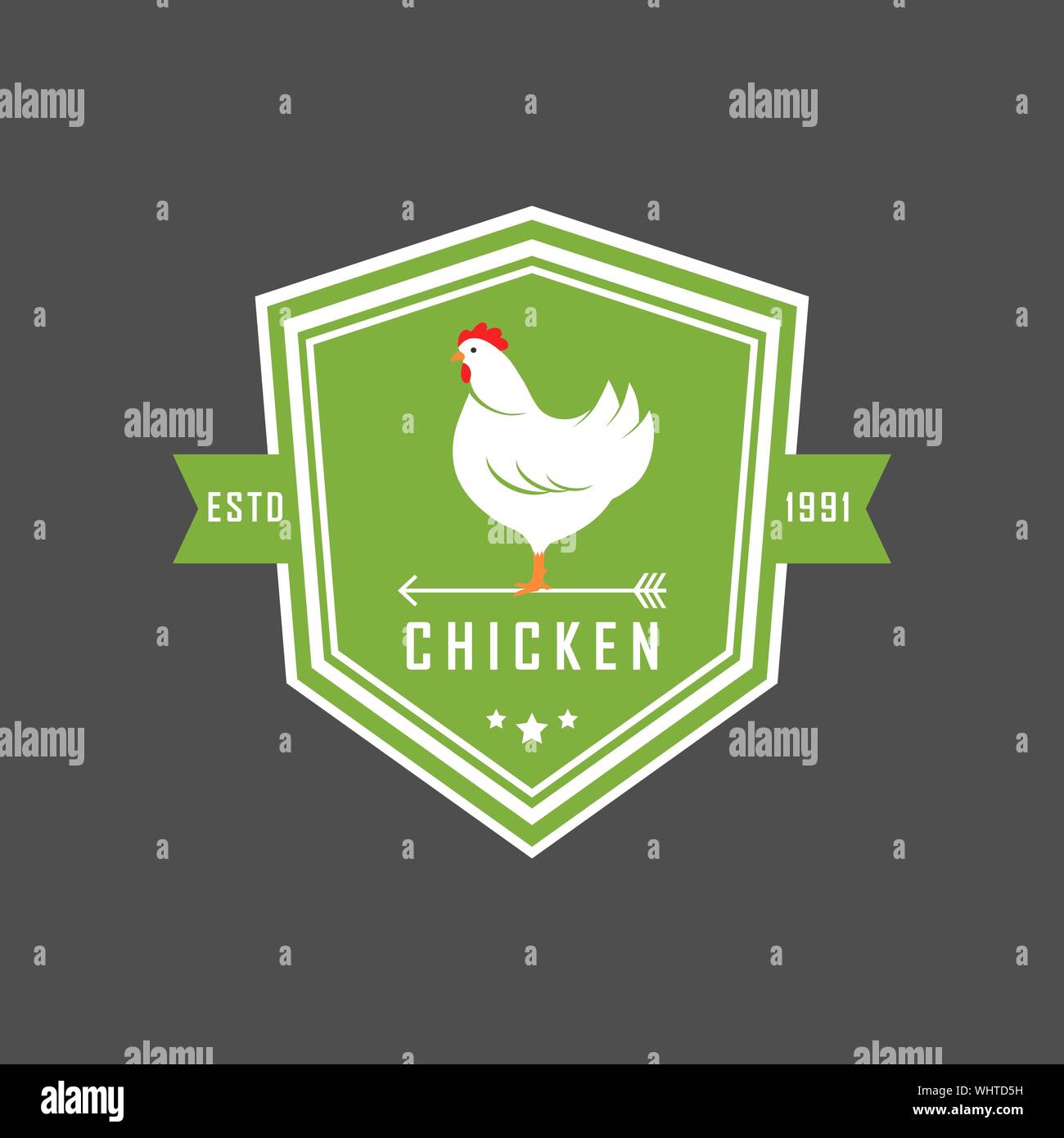 Premium chicken logo. Labels, badges and design elements. Organic style ...