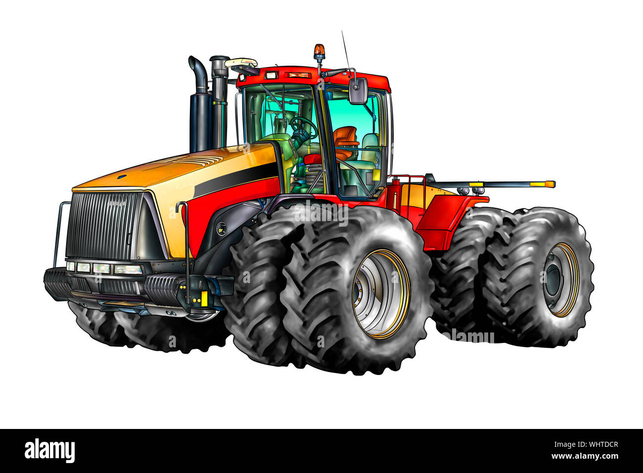 Agricultural tractor illustration color art Stock Photo - Alamy